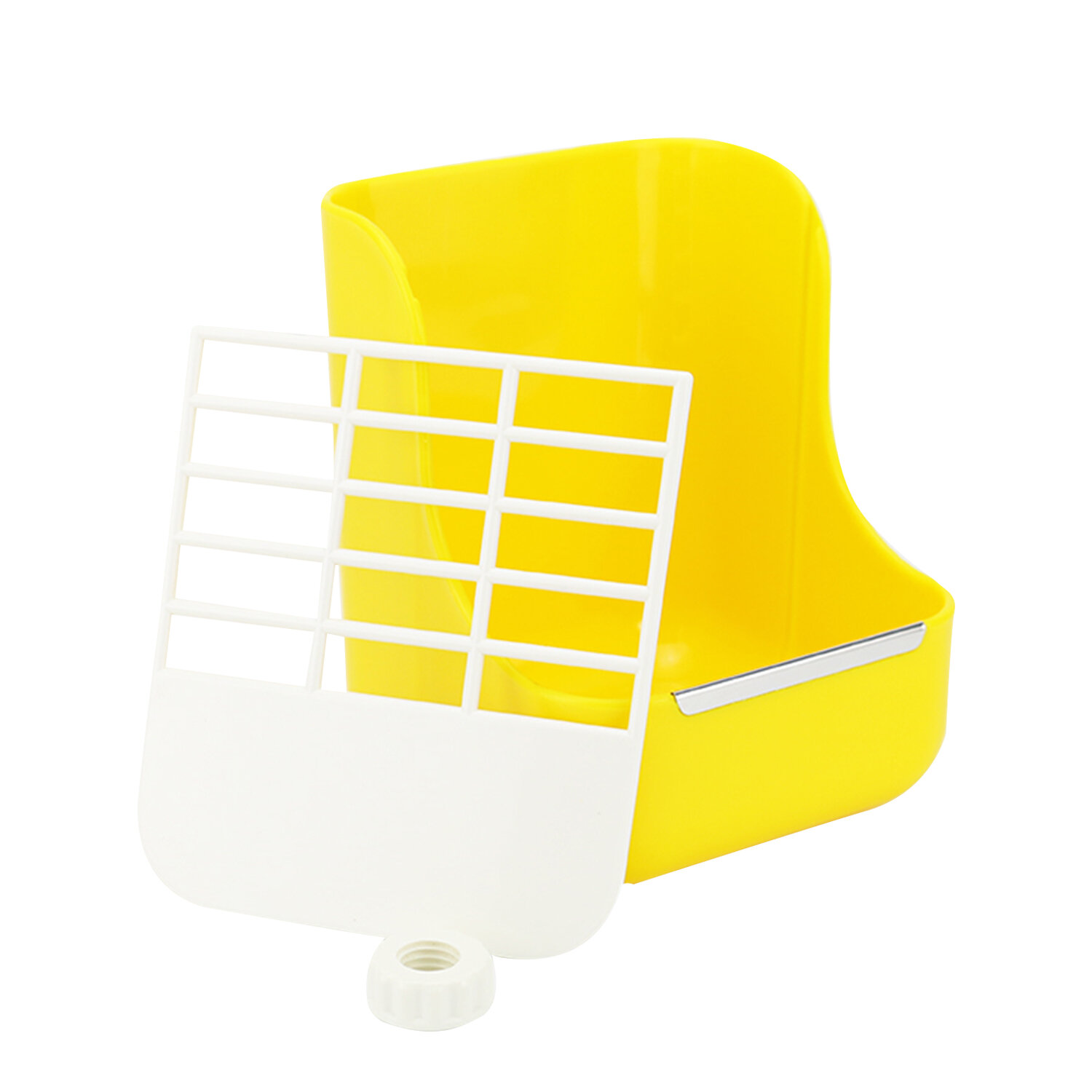 Кормушка для кроликов с сенокормушкой и стационарной миской для еды для морских свинок, шиншилл и других мелких животных, цвет: синий, розовый, желтый (выбор), материал: пластик, нержавеющая сталь, размер упаковки: 18*15*15см, вес упаковки: 310г,