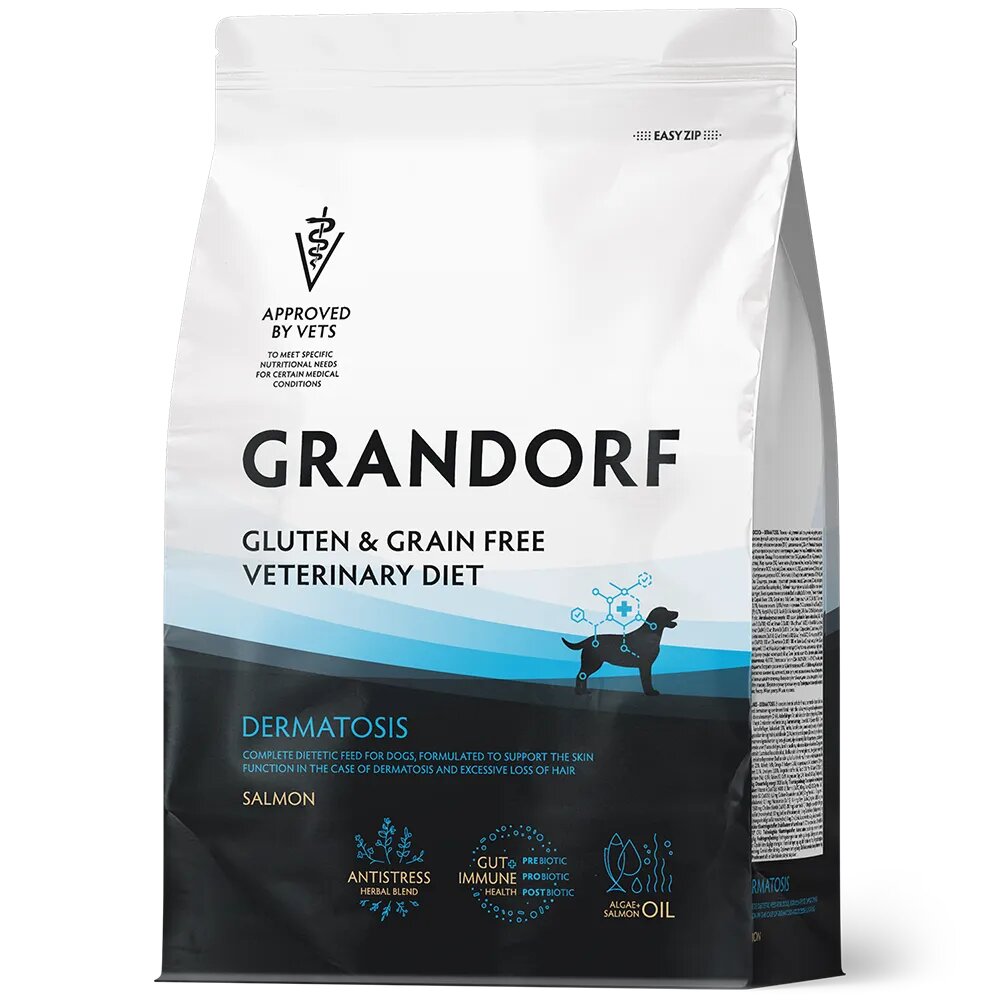 Корм Grandorf "Дерматозис", для собак, сухой, гипоаллергенный, беззерновой, 3 кг