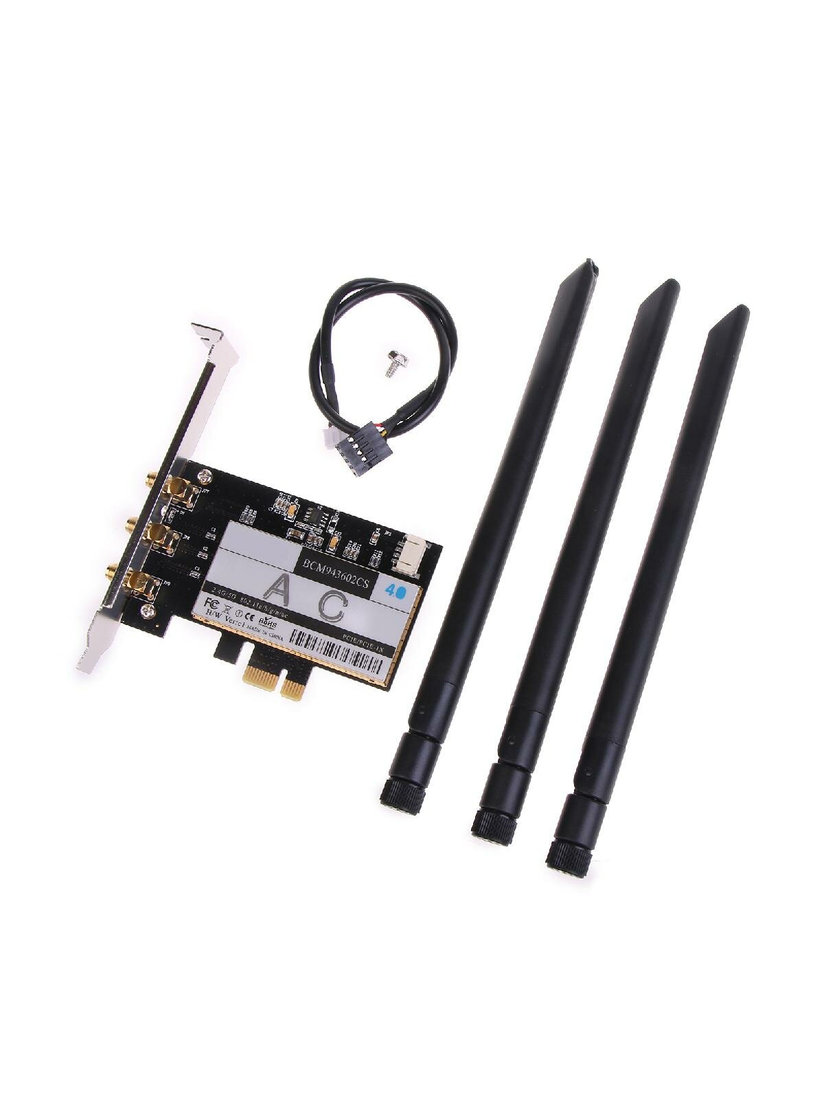 BCM94360 Wireless Network Adapter Card 1750Mbps 2.4G/5Ghz 3 Antennas Desktop Notebook Game Wifi Receiver Transmitter