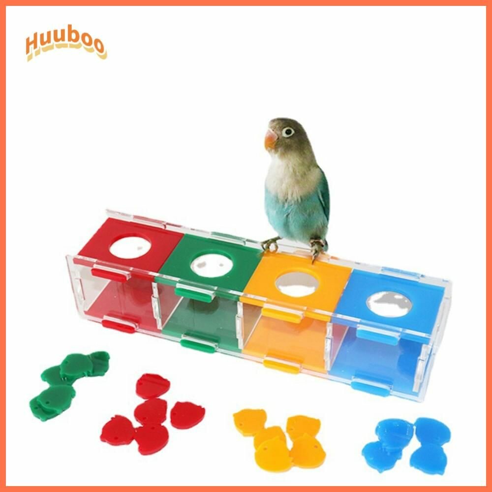 Цветной бокс для монет попугая, образовательная игрушка, для активных птиц
