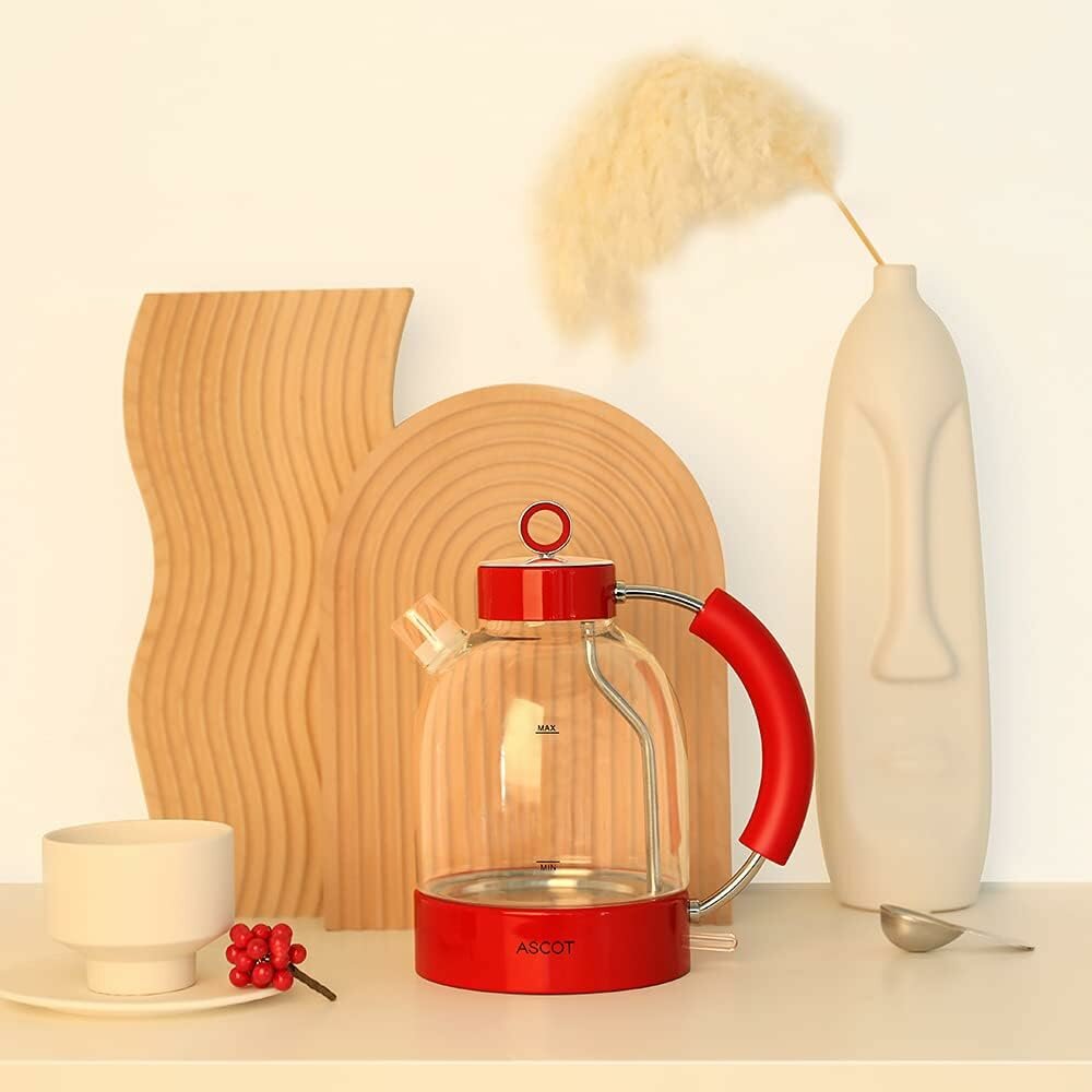 Чайник ASCOT Glass Electric Tea Kettle, 1,5 л - Red