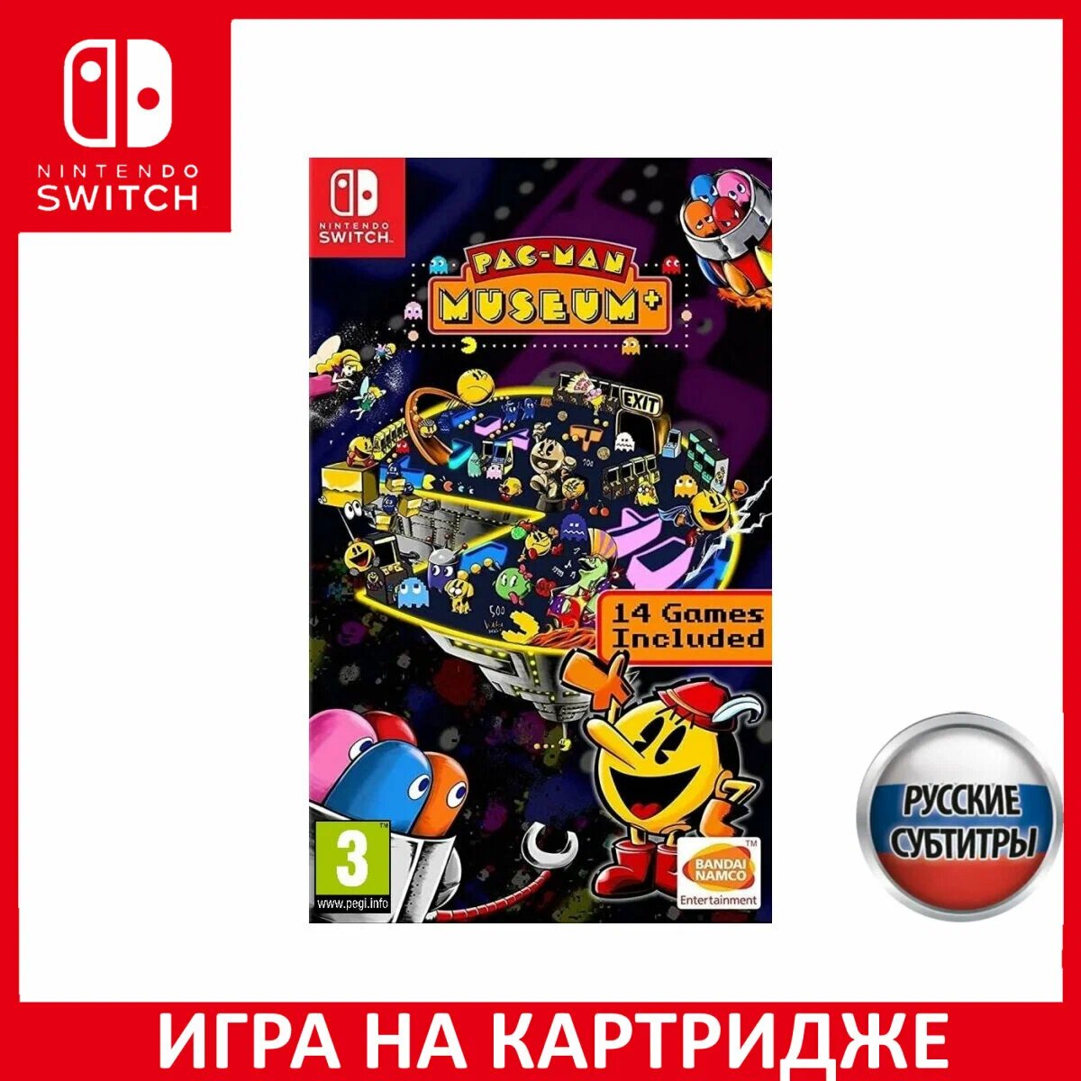 Игра Pac-Man Museum+ (14 Игр включено) Switch Русская Версия Картридж на Nintendo Switch