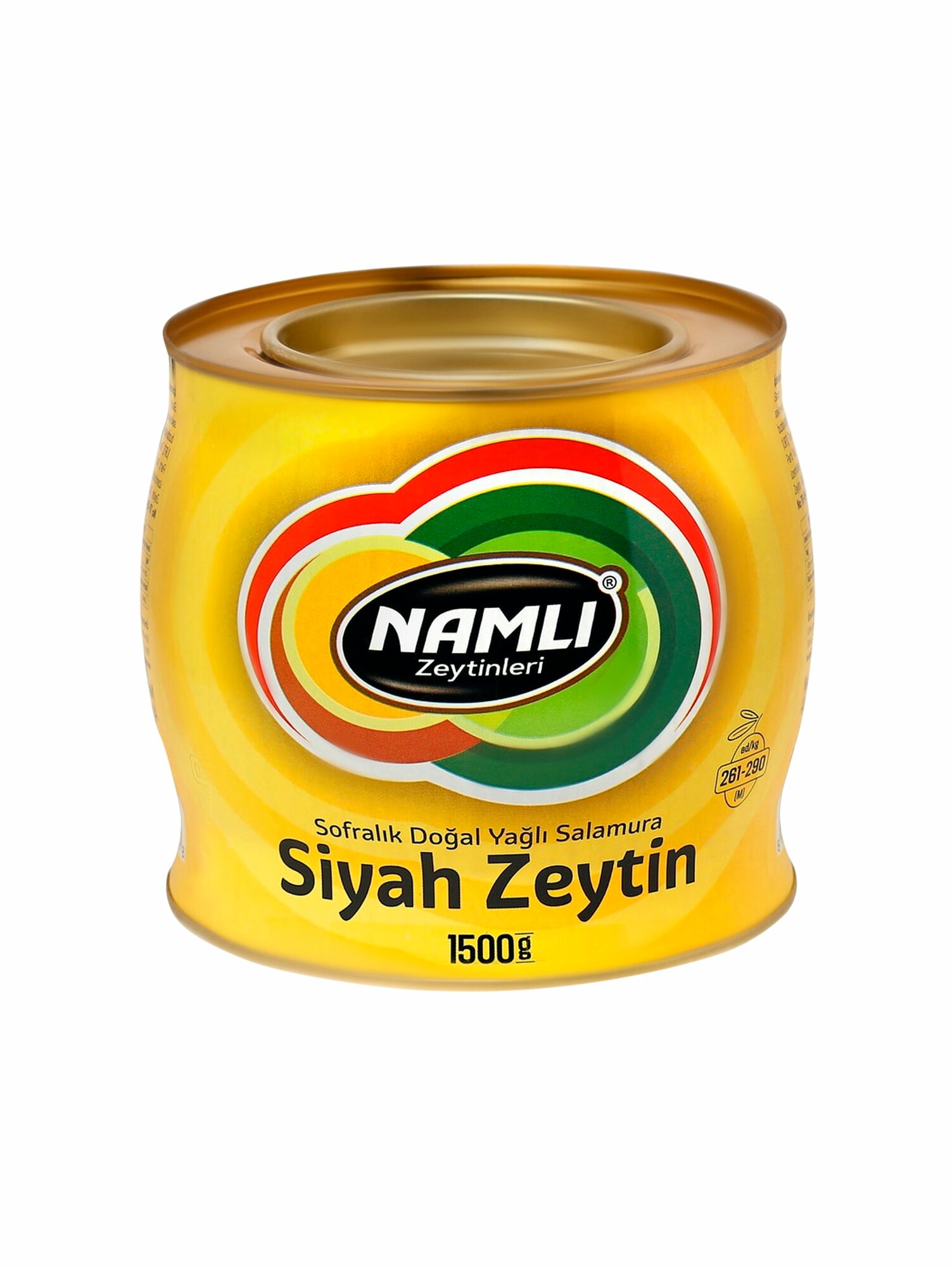 Маслины вяленые турецкие с косточкой в масле / черные оливки (калибр M 261-290) (желт), "Namli Zeytinleri", Siyah Zeytin, 1500гр. Турция