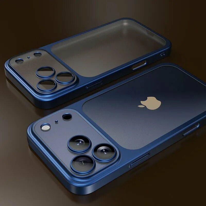 Чехол для Apple iphone 17 pro (айфон 17 про) / 17pro, матовый материал для ПК с гальваническим покрытием, комплексная защита объектива