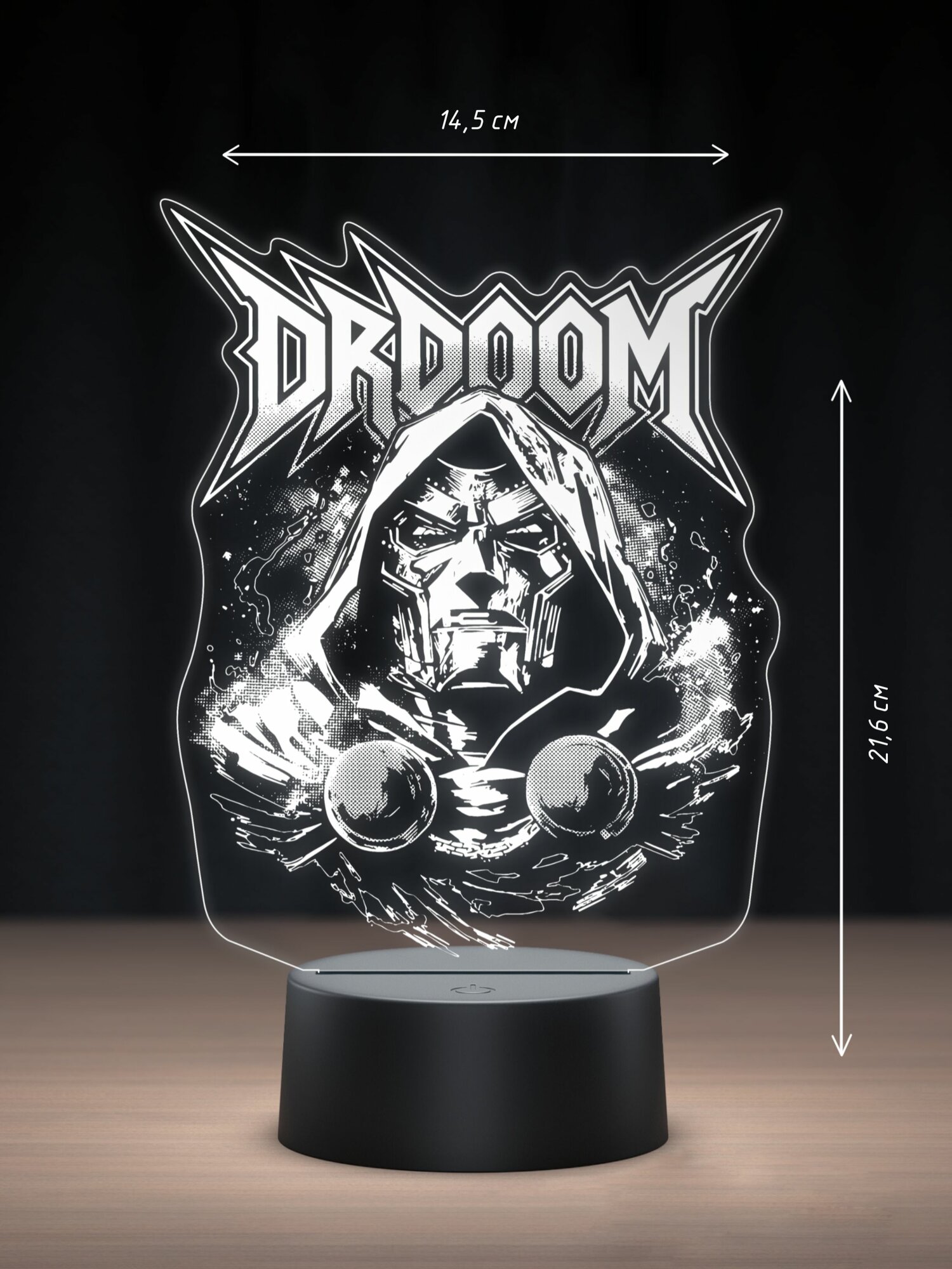Ночник Доктор Дум, Марвел - Dr.Doom, Marvel. Подарок киноману — атмосферный декор в комнату по любимым фильмам: культовые герои, легендарные сцены и цитаты, которые узнают с первого взгляда. — фото 1