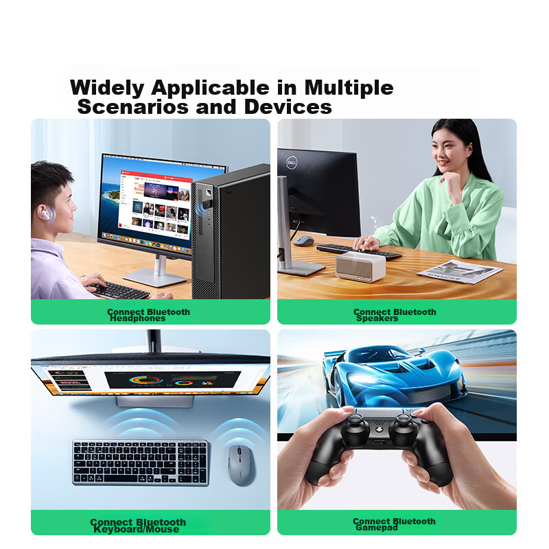 Lulian USB Bluetooth Adapter 5.4 Transmitter, Bluetooth Audio Receiver, Compatible with Desktop Computers, Bluetooth Module for Connecting Keyboard, Mouse, Bluetooth Headphones, Speakers, Plug And Play