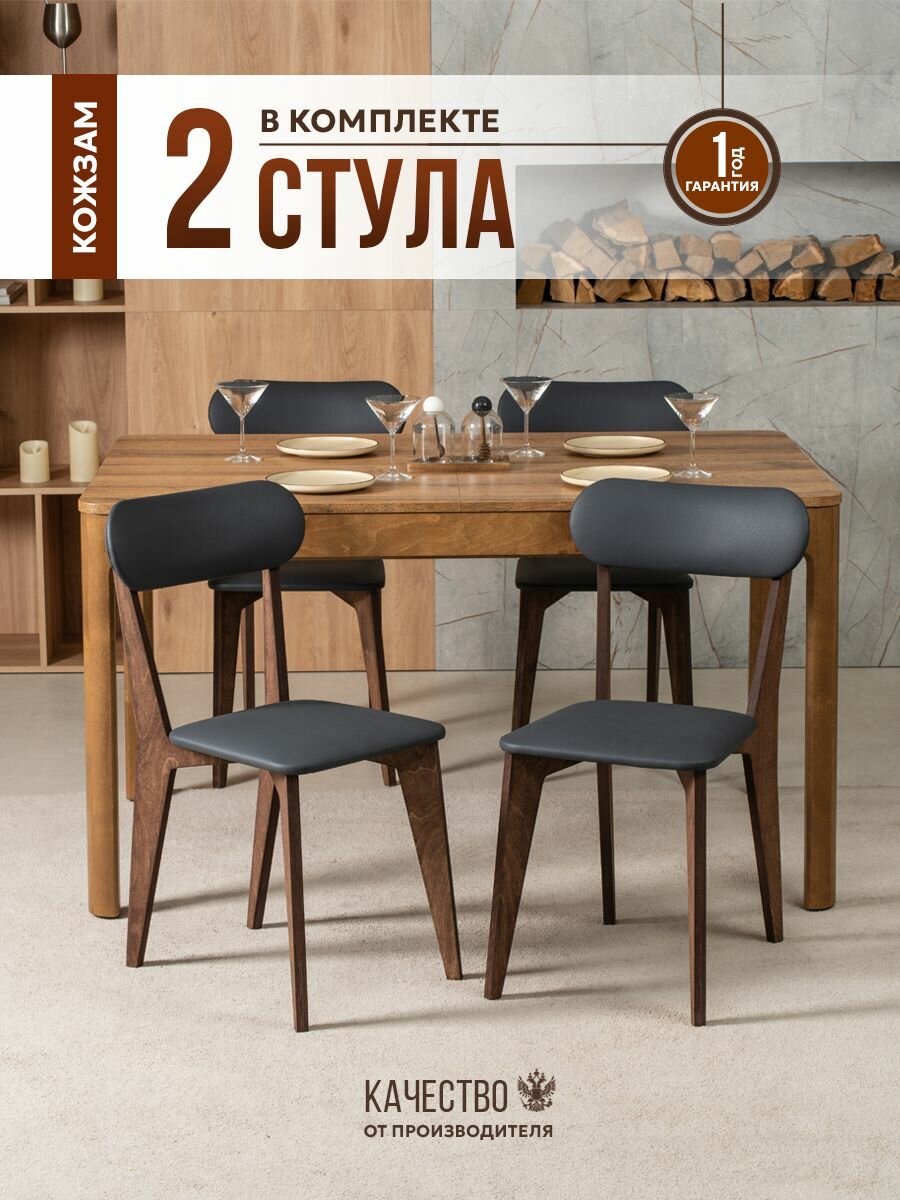 Стулья для кухни 2 шт со спинкой кожа