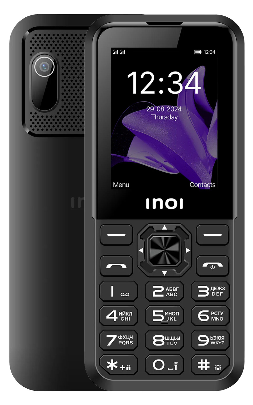 Кнопочный телефон INOI 340 PowerHub 4G, 3000 мАч, цвет черный