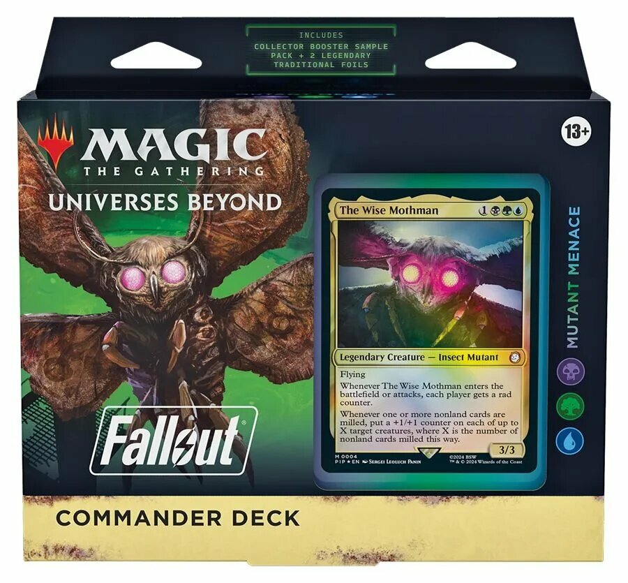 Magic: The Gathering Fallout Commander Deck Mutant Menace (100-Card Deck, 2-Card Collector Booster Sample Pack + Accessories)(Английский)