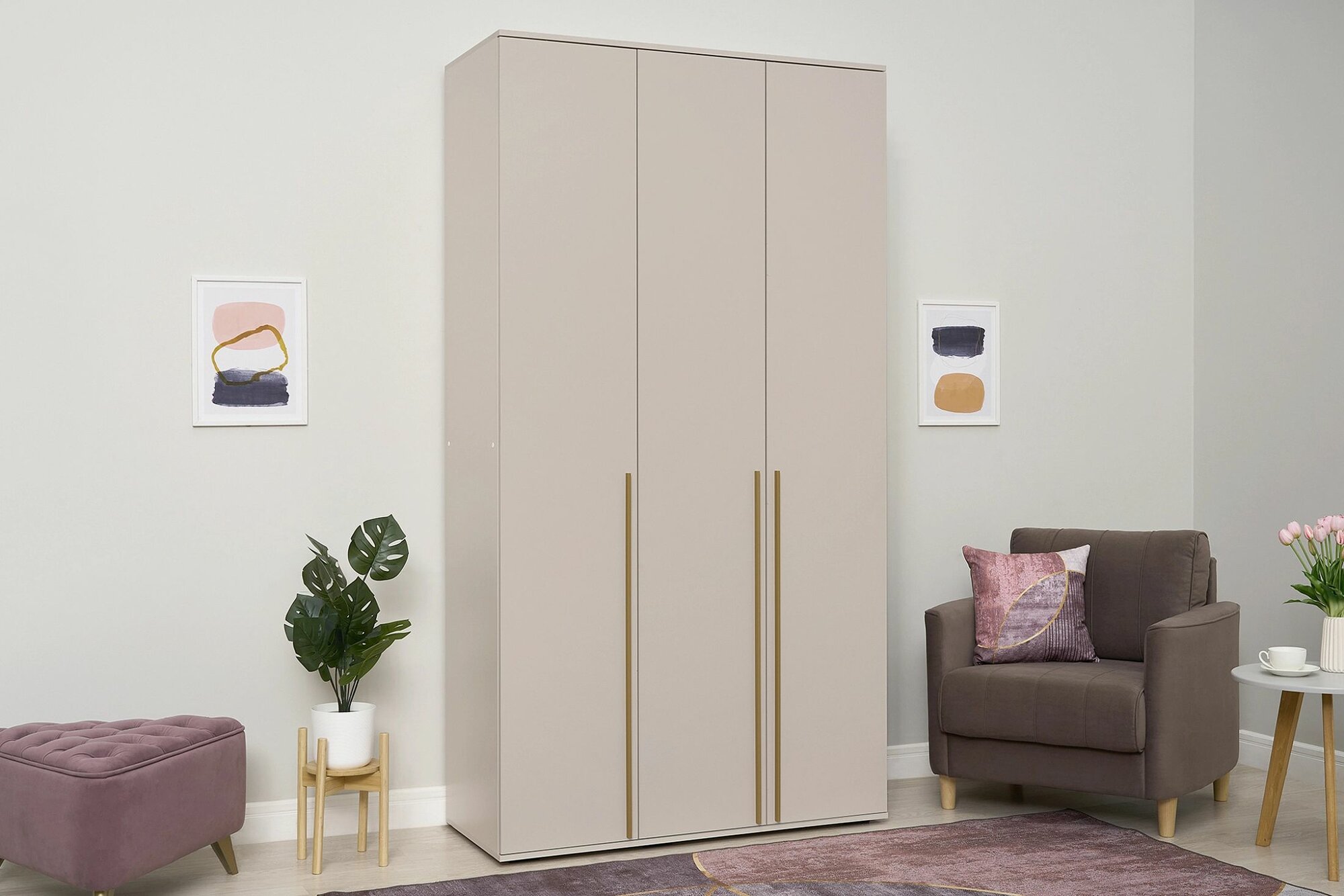 Норд Шкаф 3-х ств.(1200)(золото) (Кашемир)