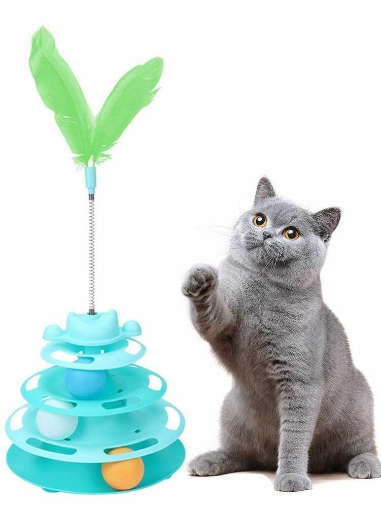 Пирамидка игра для кошки / Игрушки для животных башня