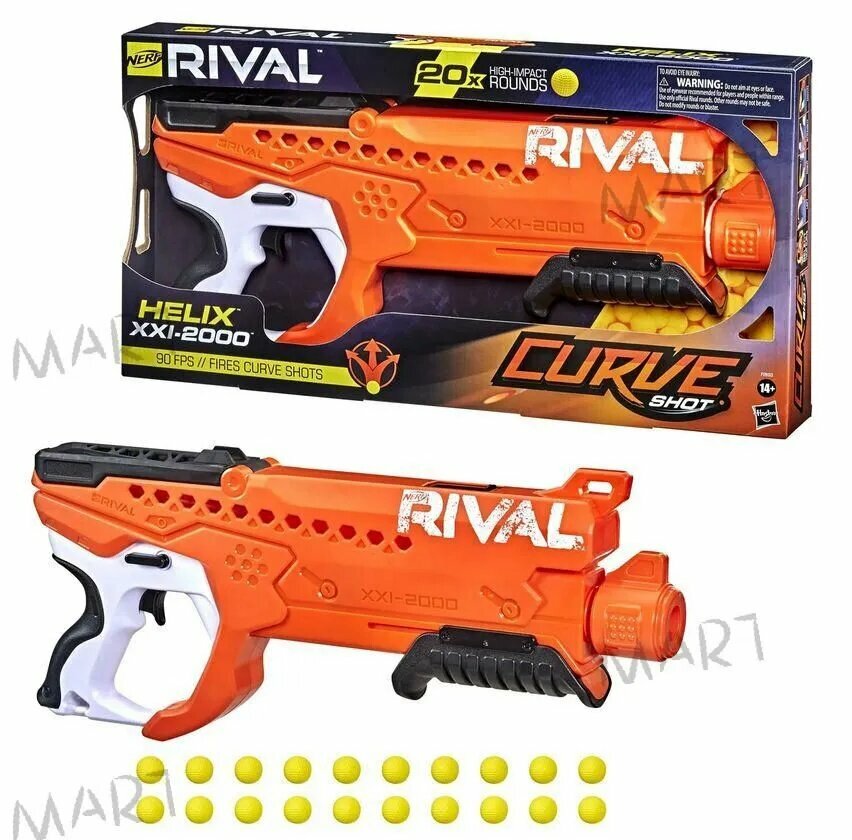 Игрушечное оружие Бластер пистолет Нерф / NERF Rivel Curve Shot / Helix XXI-2000 (оружие игрушечное)