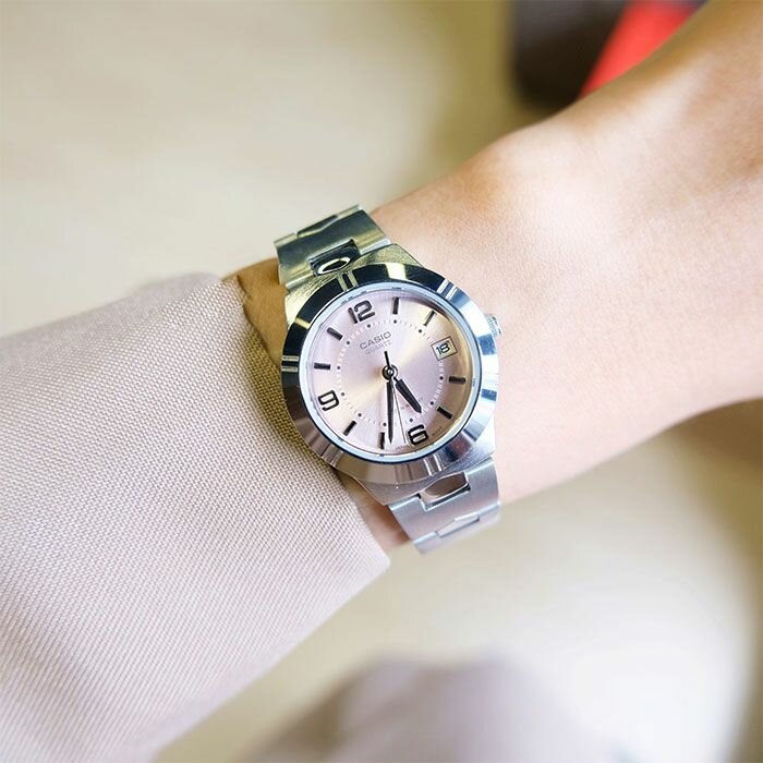 Наручные часы CASIO, розовый, серебряный — фото 1