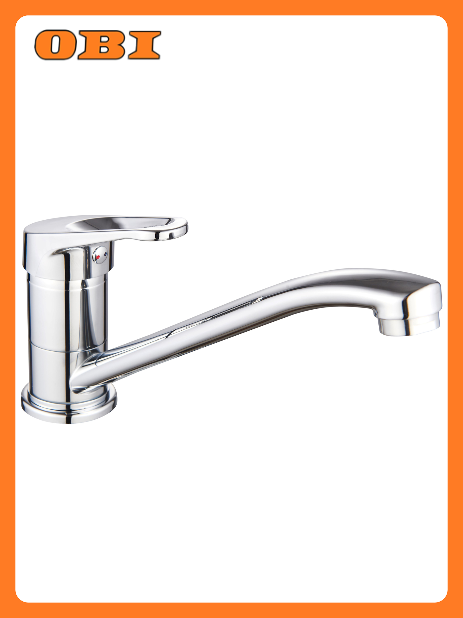 Смеситель для кухни набортный, ECO хром, однорычажный, d-35, латунь