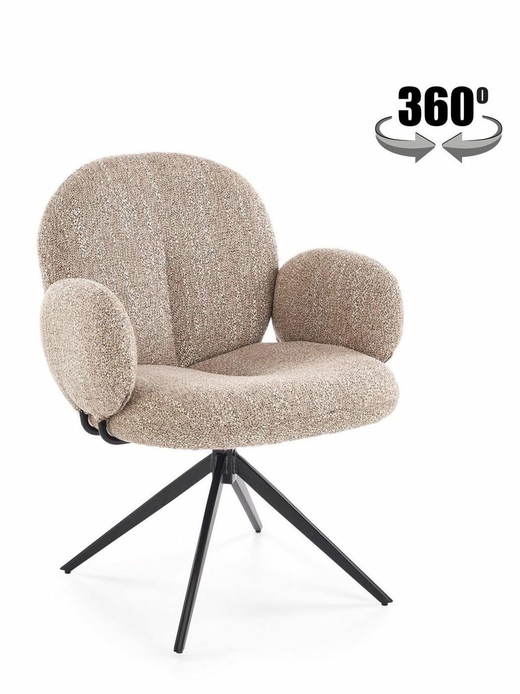 Стул HALMAR K568 темно-бежевый/черный, поворотный