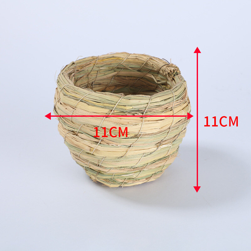 11x11см ручная вязка гнездо для мелких птиц, натуральная солома, подходит для домашних кур