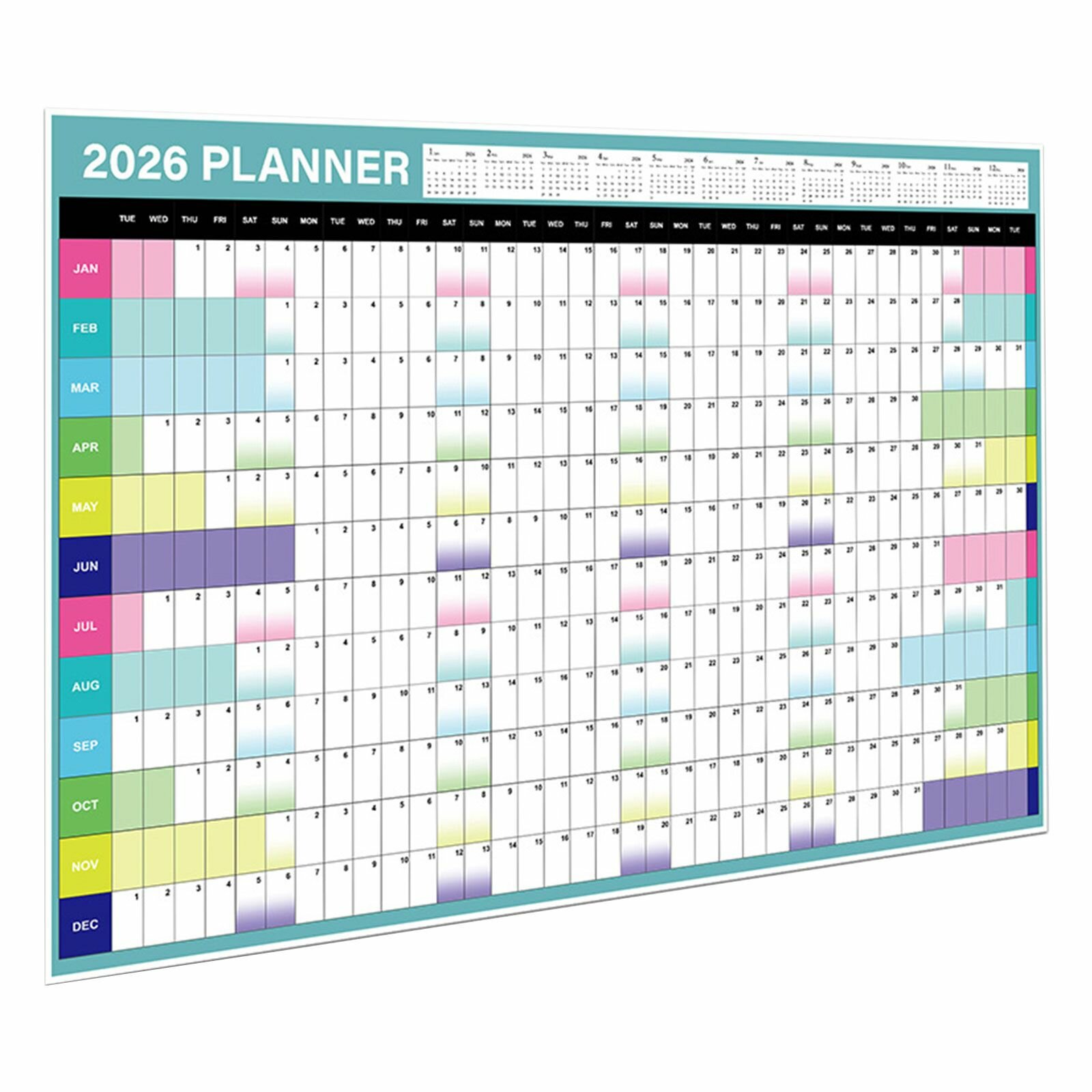 Настенный календарь 2026 года большого размера из бумажного материала для планирования