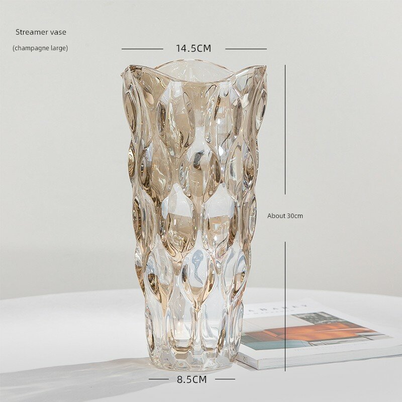 Украшение вазы для гостиной, цветочная композиция, хрустальное стекло, стиль, скандинавская роза, искусственный цветок,