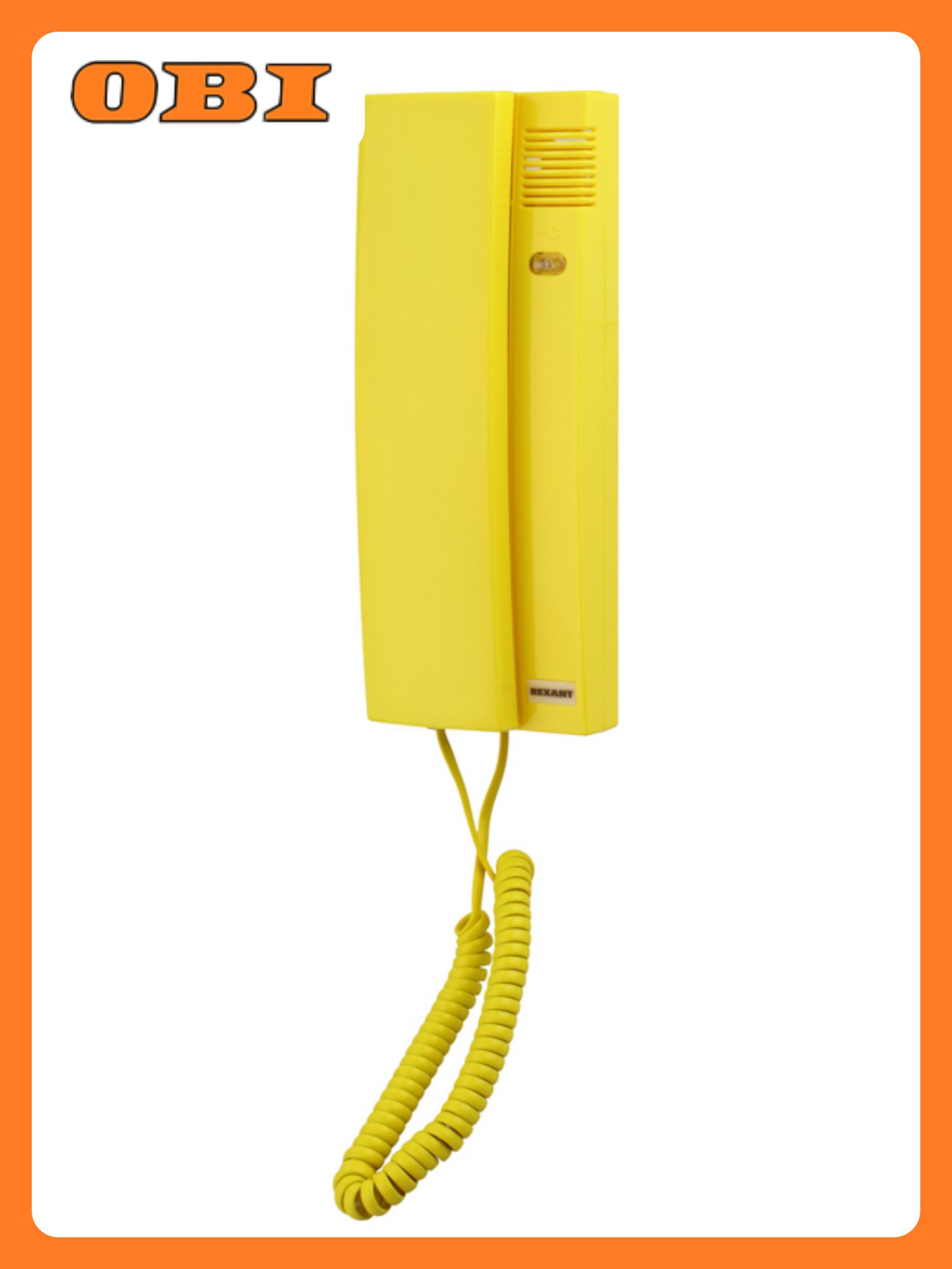 Трубка домофона с индикатором и регулировкой звука RX-322, желтая REXANT