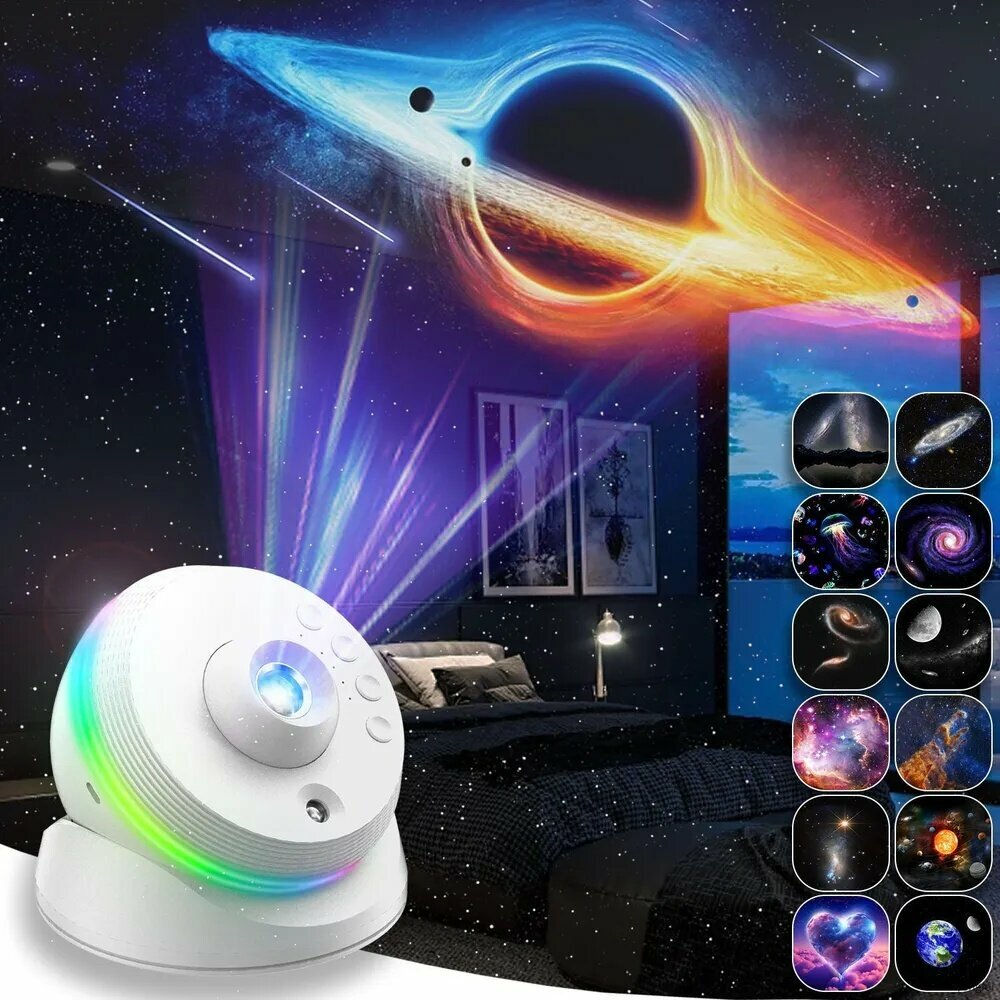 Xiaomi YouPin Светодиодный ночник Galaxy Star Projector 4K HD 13 В 1 Планетарий с вращением на 360 для декора спальни, подарка для детей