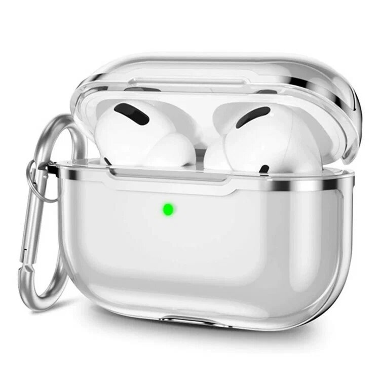 Чехол для AirPods Pro 3 Прозрачный силиконовый ударопрочный c карабином