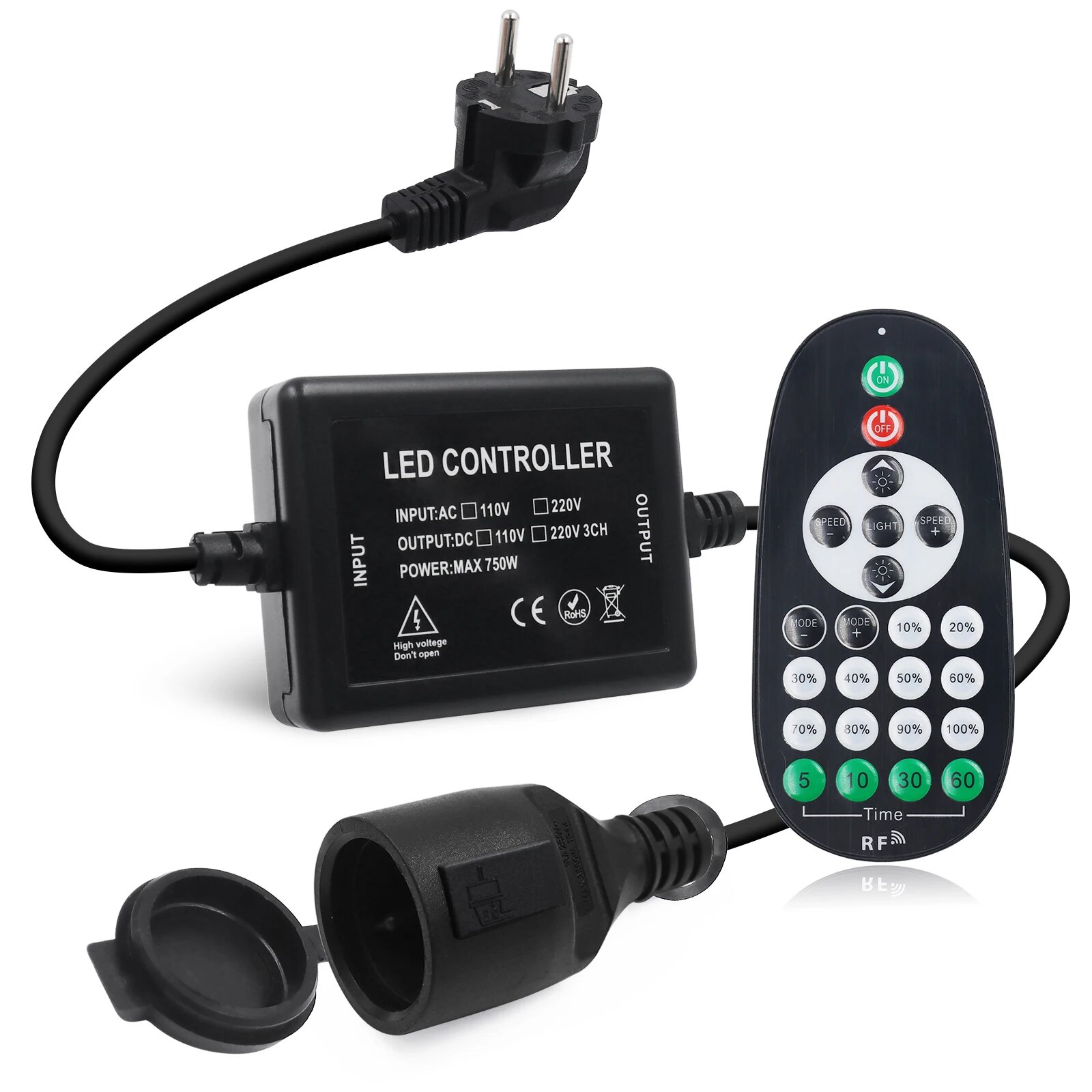 Диммер XUNATA 220V EU Plug для светодиодных лент 750Вт