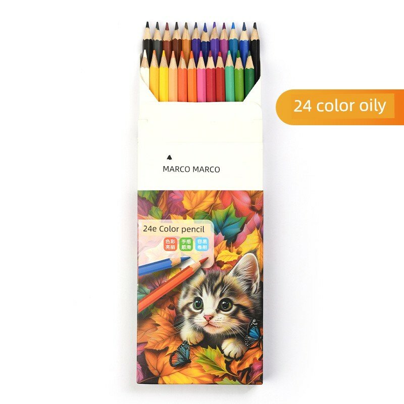 Marco разноцветный свинцовый художественный студенческий специальный маслянистый водорастворимый красочный карандаш 48