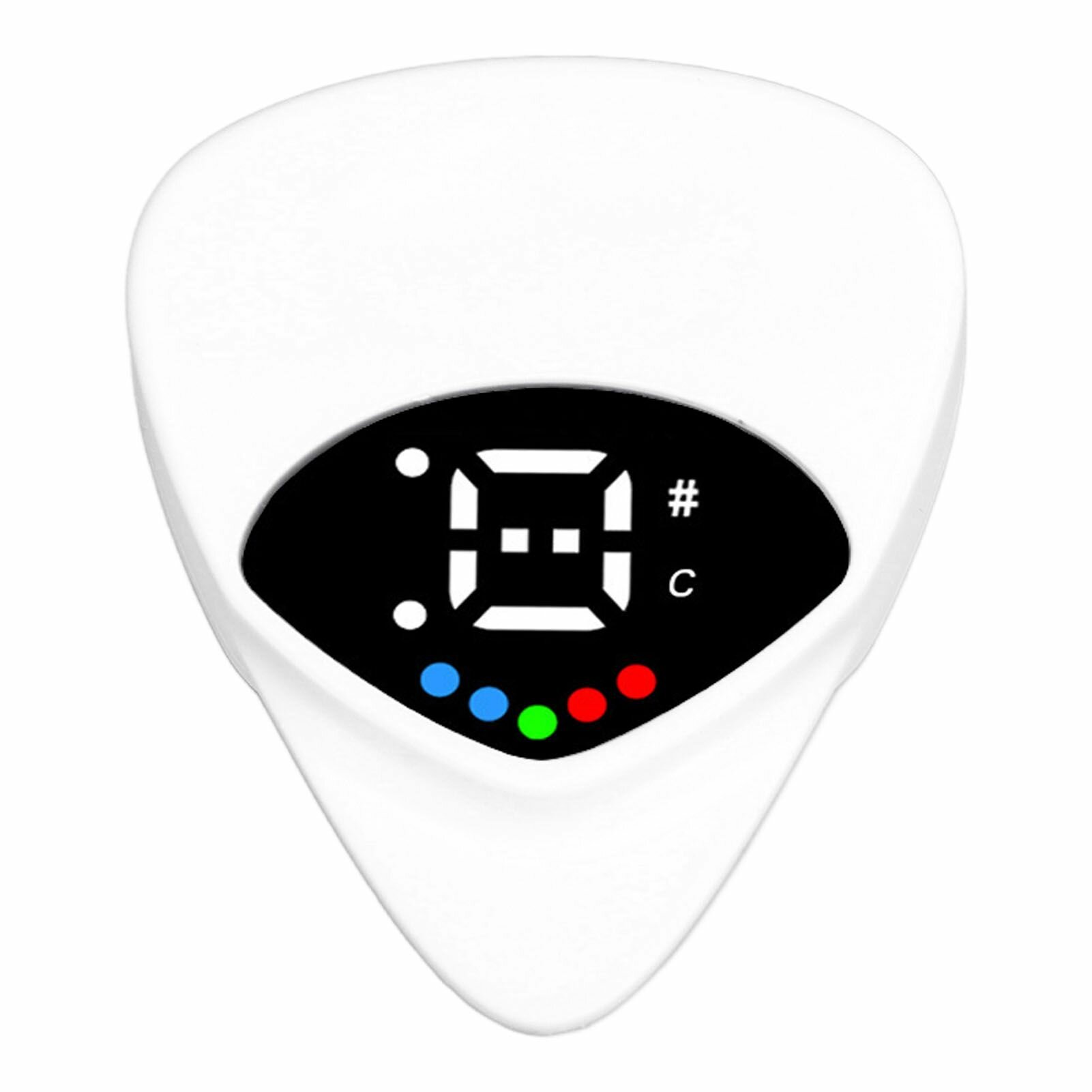 Гитарный тюнер-медиатор два в одном с высокой чувствительностью, светодиодной подсветкой, питанием от батареек, 12 тонов, электронный тюнер для электрогитары, акустической гитары, укулеле