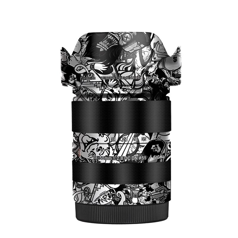 Высококачественная пленка-наклейка для объектива 18-50mm F2.8 RF Mount для камер APS-C - Черно-белый комикс