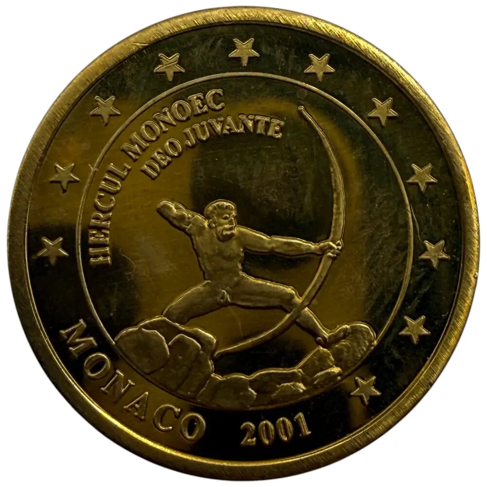 Монако 10 евроцентов 2001 г. Specimen (Проба)
