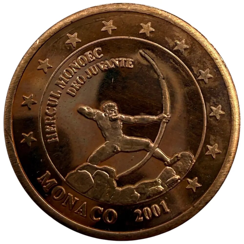 Монако 5 евроцентов 2001 г. Specimen (Проба)