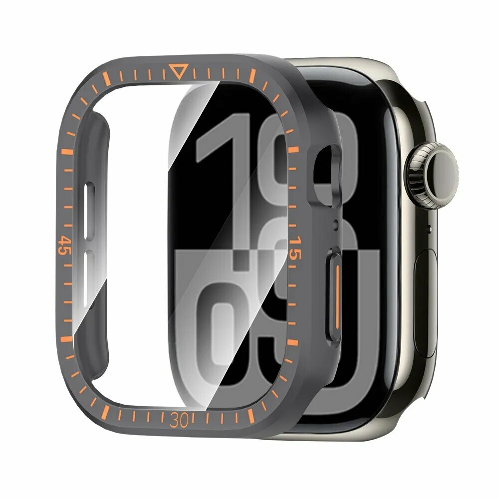 Чехол на умные часы Apple Watch 4 , 5 , SE , 6 , 7 , 8 , 9 c диагональю 40 мм - Противоударный тонкий бампер с защитой от повреждений, грязи и отпечатков