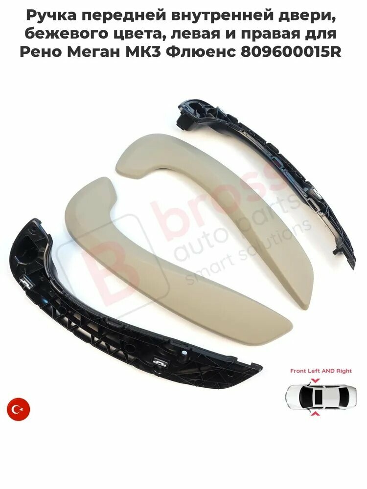 BDP1153-1 Ручка передней внутренней двери, бежевого цвета, левая и правая для Рено Меган МК3 Флюенс 809600015R