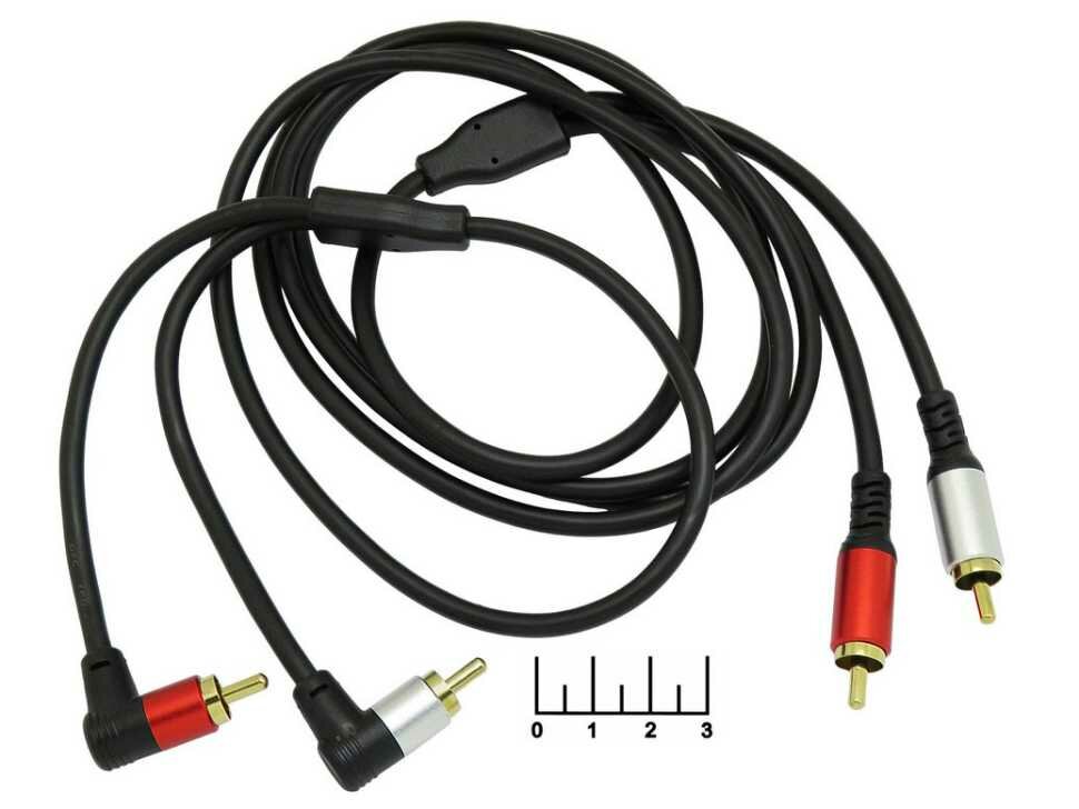 Шнур 2RCA-2RCA угол 1.8м gold металл Live Power R-12 (S1292)