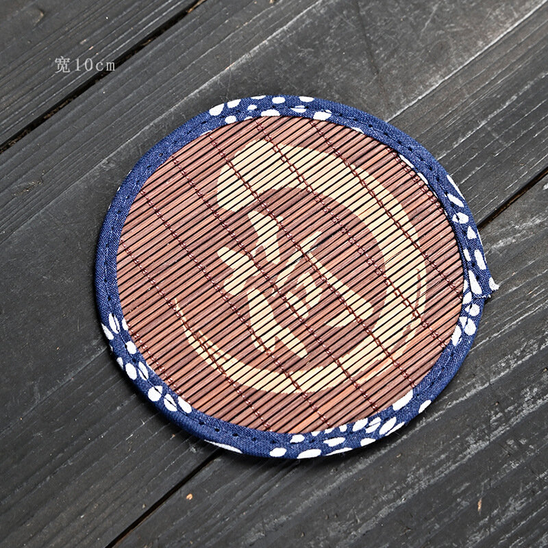 Сине-голубая ткань ручной работы бамбуковые коврики чайные столы утолщенные теплоизоляционные коврики для домашнего