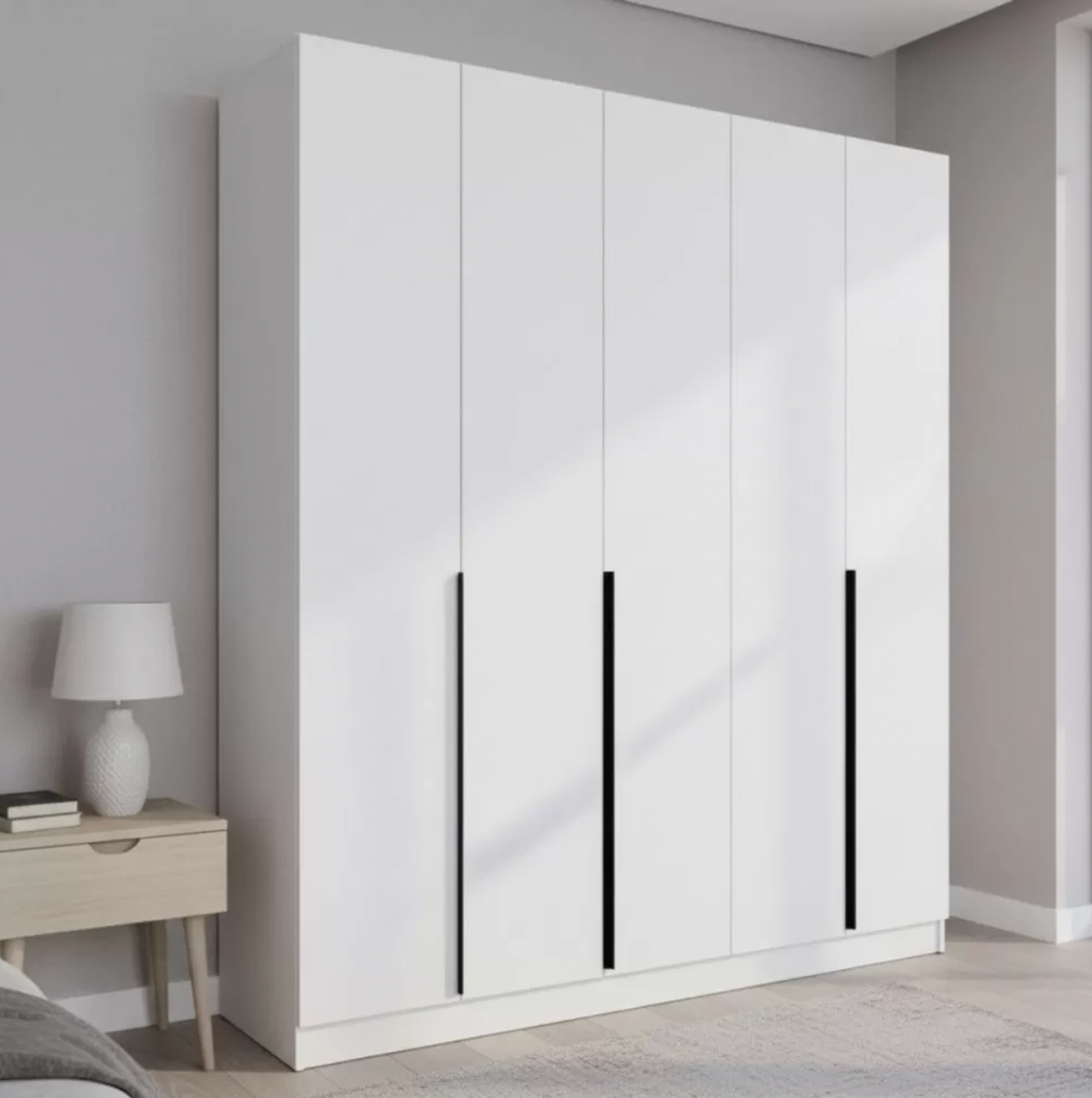 Шкаф распашной Мадрид 2м (Белый) 2000 мм х 2300 мм х 540 мм. 5-ти створчатый