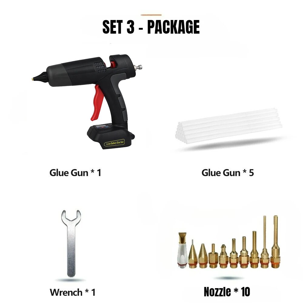 Беспроводной клеевой пистолет XMSJ черный для Makita 18-21 В set3-10nozzle-5stick