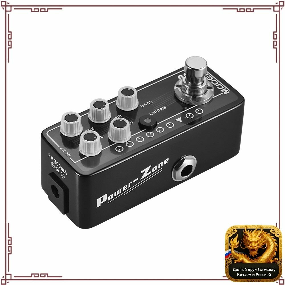 Микропреамп MOOER серии 003 Power-Zone с американским стилем высокого усиления, цифровой предусилительной частью, эффектным педалем для гитары с