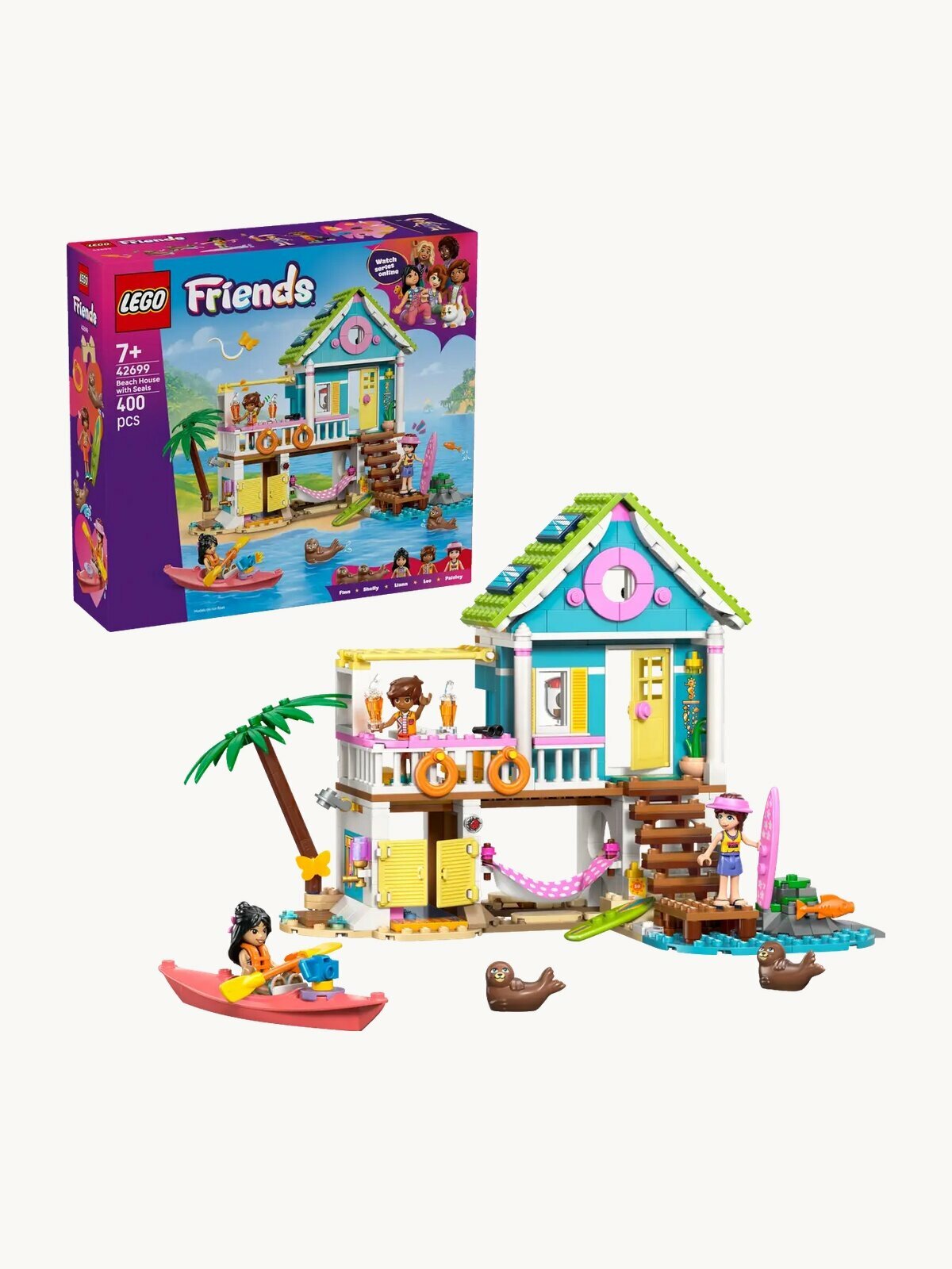 Конструктор LEGO Friends 42699 Пляжный домик с тюленями, 400 деталей