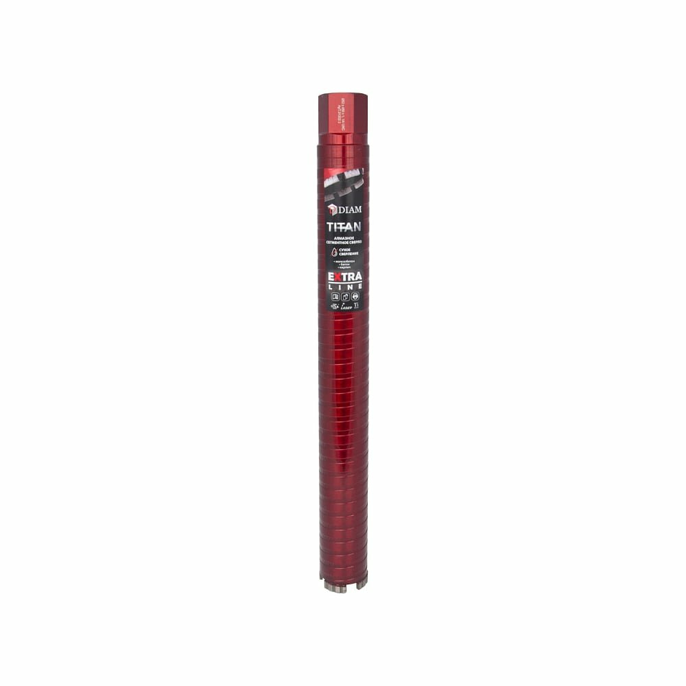Сверло алмазное сегментное сухое Diam 52x450х4x1,1/4UNC Титан ХИТ серия Экстра (арм. бетон) 313031