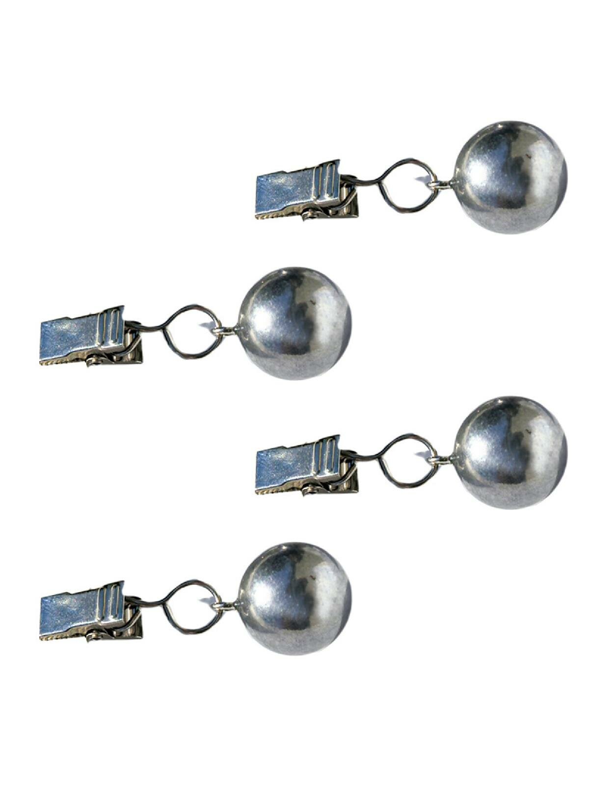 4 металлических шариковых утяжелителя для крепления скатертей и штор в ветреную погоду на улице