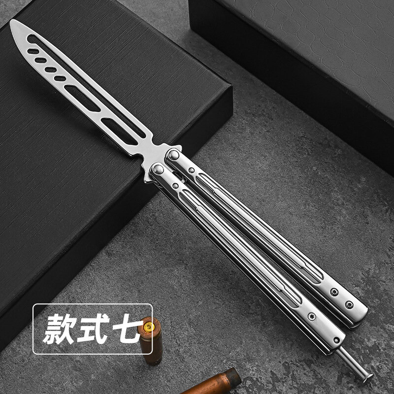 Нержавеющая сталь бабочка-нож не заточенный для начинающих практика крутой игрушечный нож без обслуживания расческа тренировочный нож в наличии