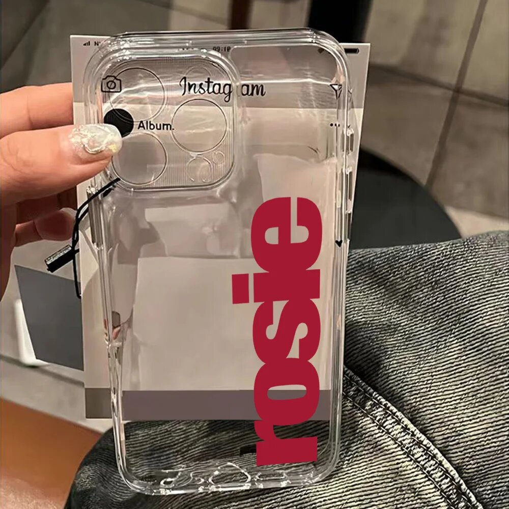 Чехол для телефона Ins Korean Pink Letter r-rosie для iPhone Серый, TTK-CC250923A1, iPhone 17 ProMax