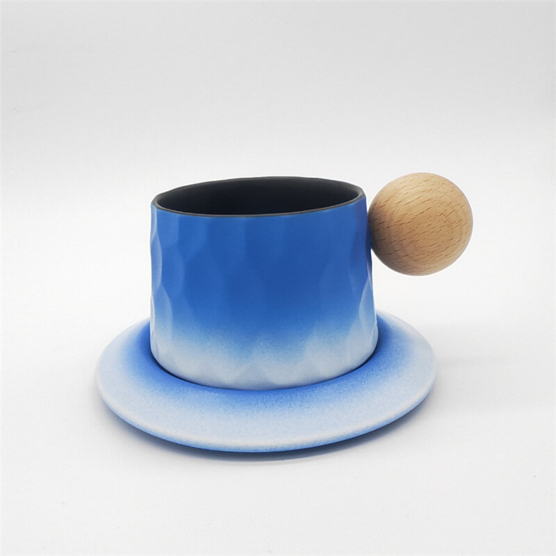 Керамический набор для офиса: чашка и блюдце, ретро простая кружка, офисный послеобеденный чай, высококачественная кофейная чашка с подставкой