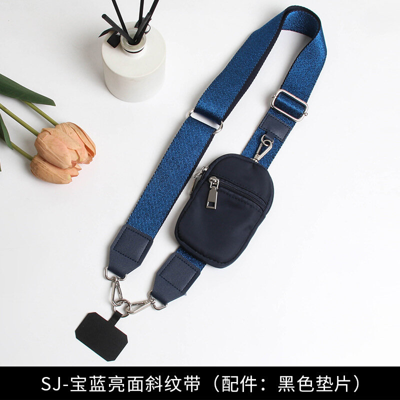 Новый диагональный твилл блестящий ремешок для телефона с отстегивающимся браслетом и кошельком для монет, удлиненный ремешок для телефона