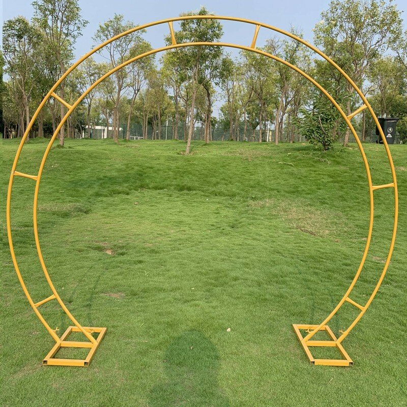 Новые свадебные аксессуары, круглая двойная стойка, цветочная арка, искусственные цветы, уличное железное фоновое украшение, арочная рамка