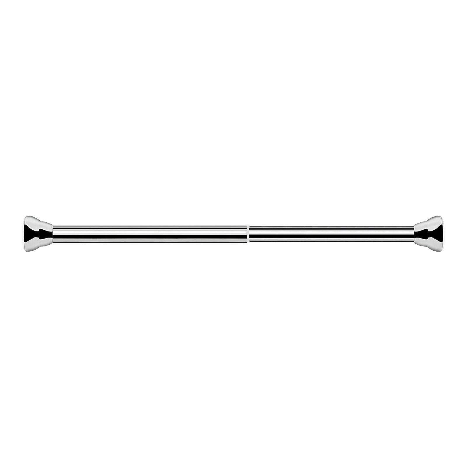 Тension Curtain Rod 12 to 18 Inch Expandable No Drilling No Rust Bath Closet Hanging Pole for Windows or Shower Bathroom White Black Silver Color H45037-1 H45037-2 Length 30-45cm 50-80cm Pipe Diameter 25mm Material Resin Stainless Steel