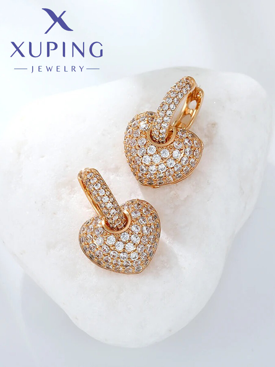 Серьги-трансформеры, фианит