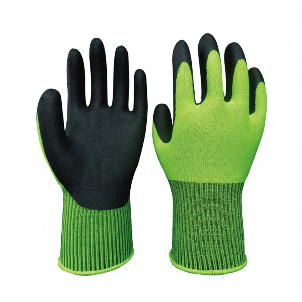 Перчатки садовые универсальные из нитрильного резины, перчатки для уборки в доме, перчатки для легких работ безопасности, дышащие для мужчин и женщин с эластичной запястью, размер M, 1 пара, материал: ткань + нитрил