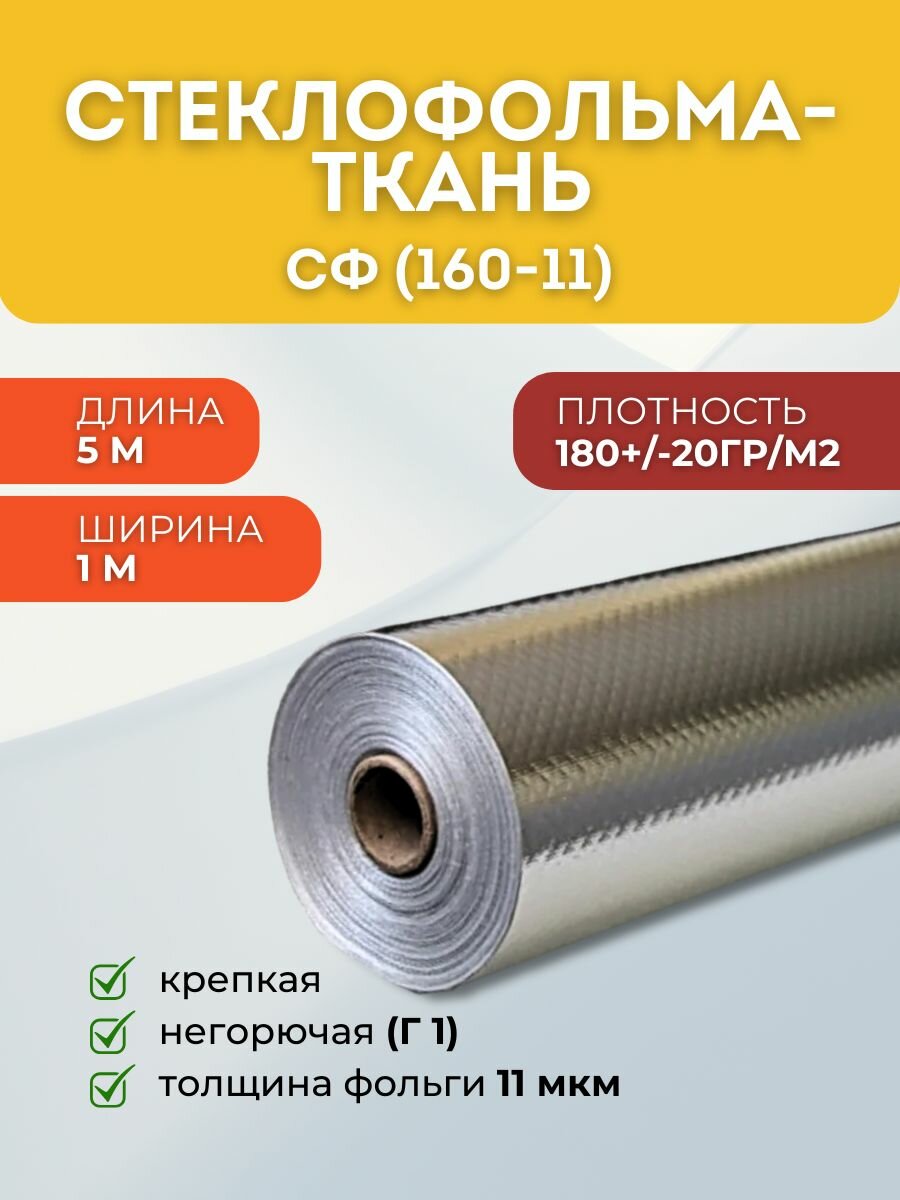 Фольма-ткань СФ (160-11) / Стеклофольма ткань негорючая
